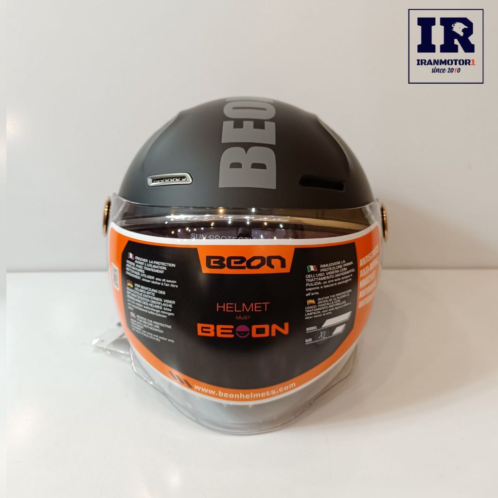 قیمت و خرید کلاه کاسکت وسپایی beon بیون عینک دار - مشکی مات طرح دار